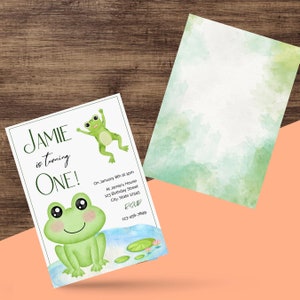 Printable Frog Birthday Party Invitation Digital Editable Template ...