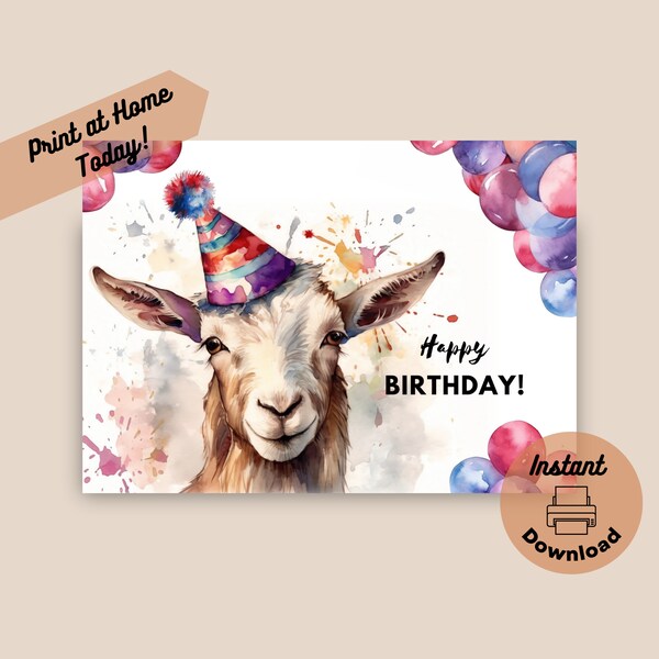 Goat Birthday Card - Etsy