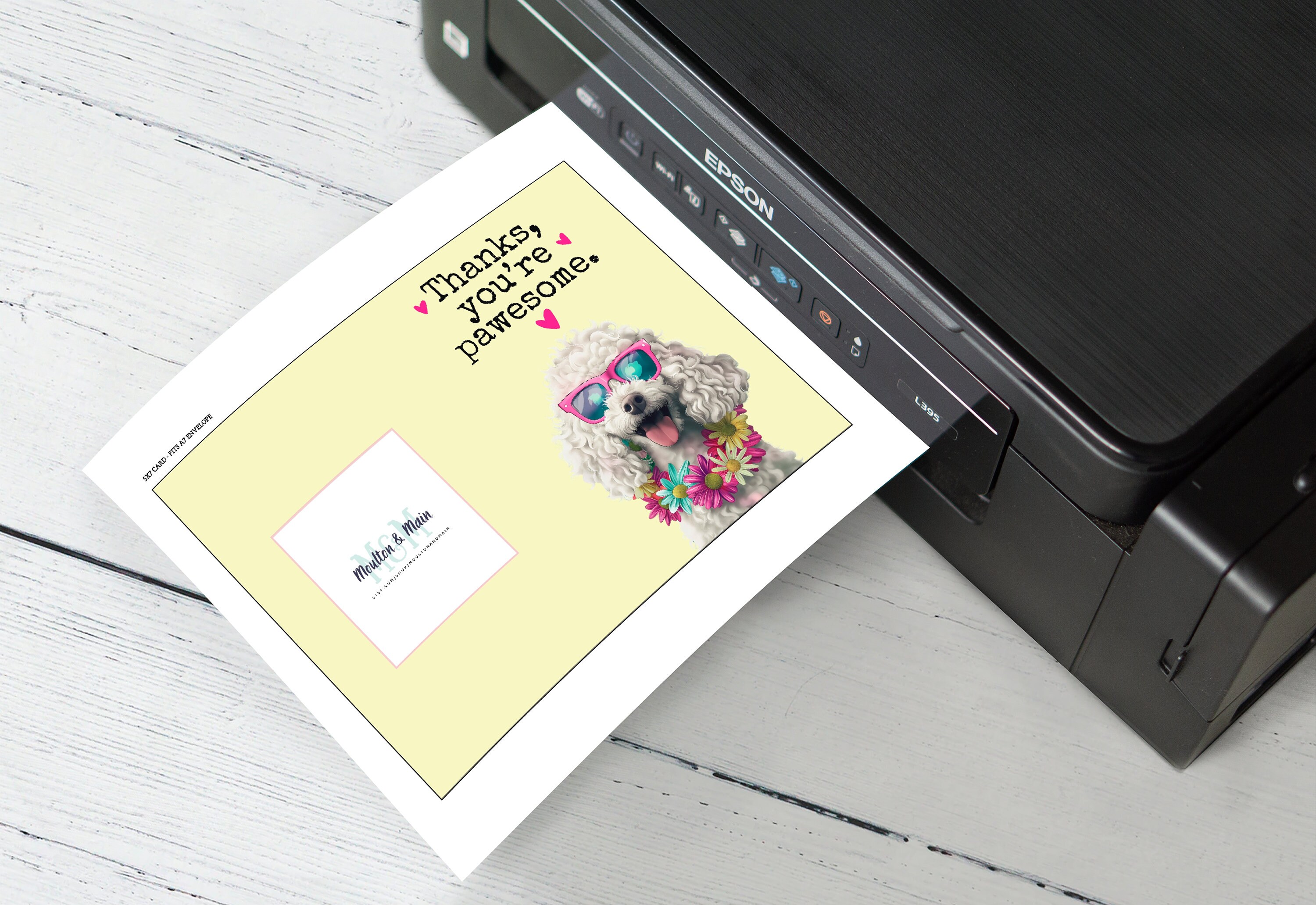 Printable Poodle Funny Thank You Card, Instant Download Print at Home ...