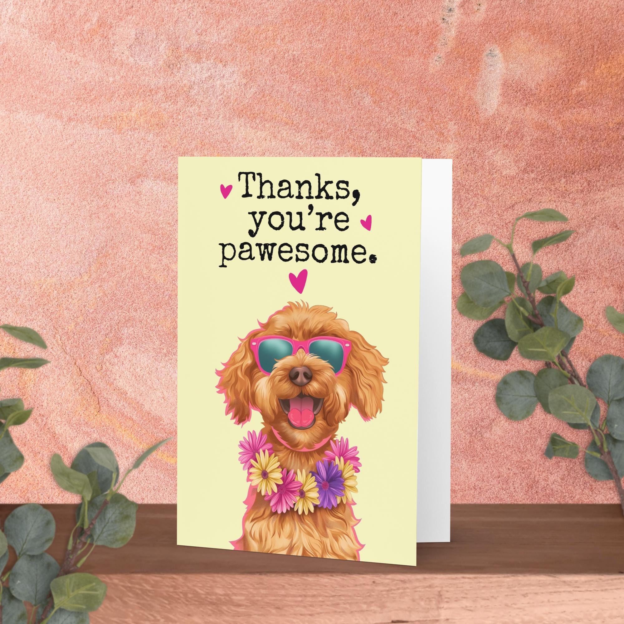 Printable Golden Doodle Funny Thank You Card, Instant Download Print at ...