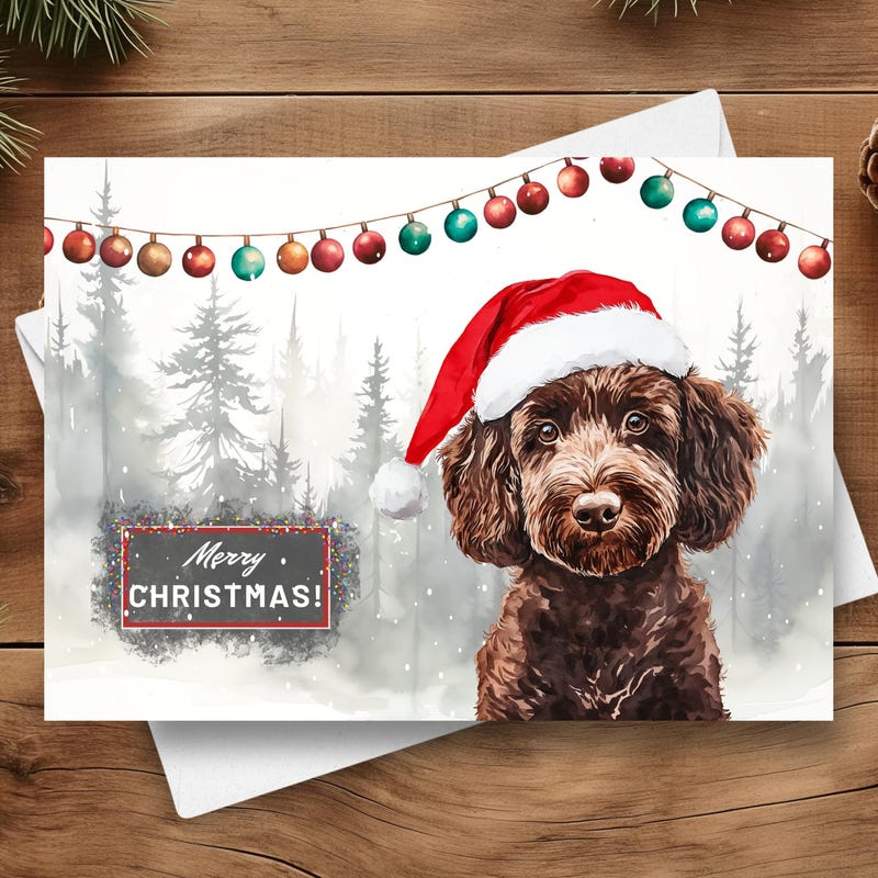 Labradoodle With Santa Hat - Etsy