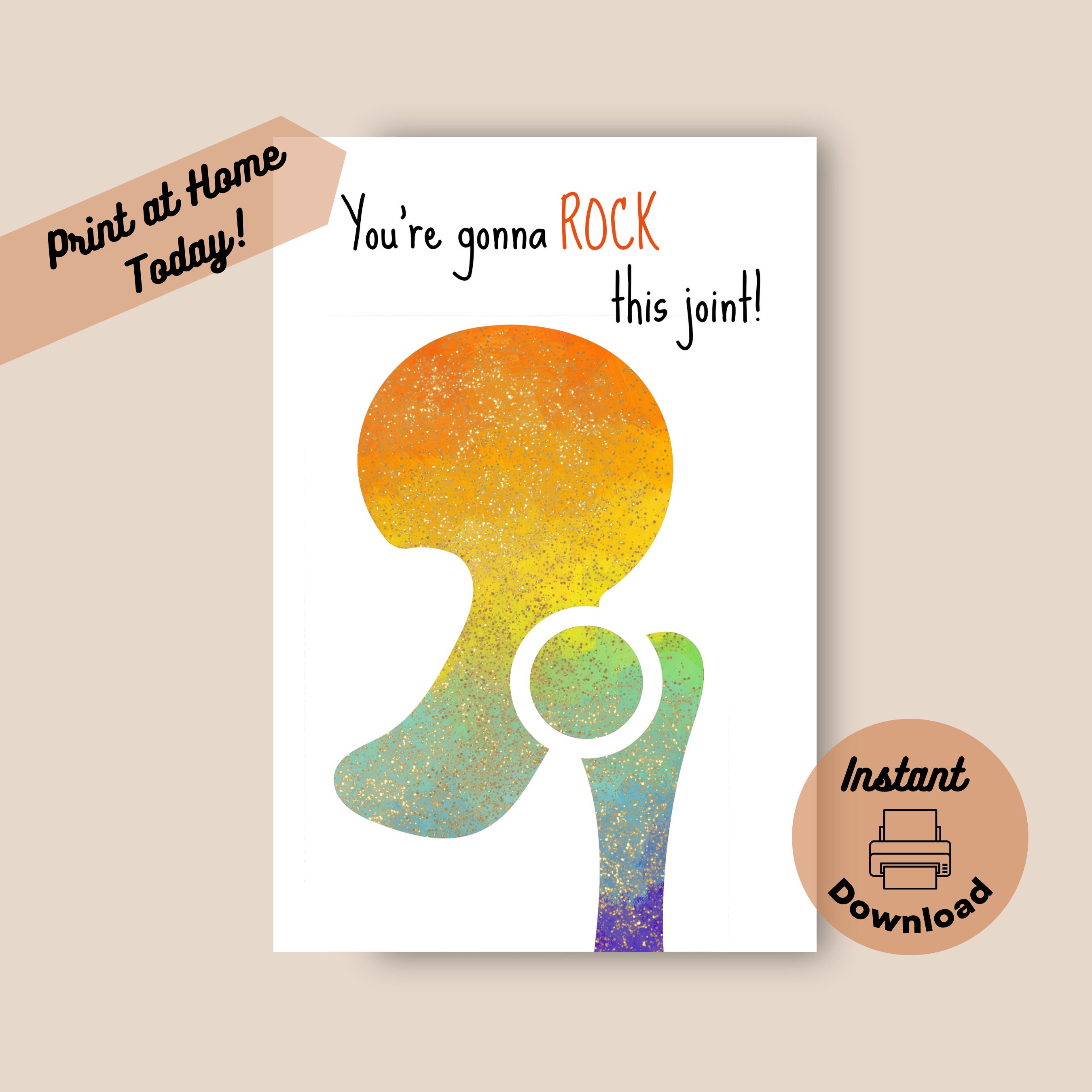 Printable Hip Surgery Card Instant Download Print at Home - Etsy