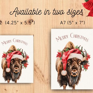 Printable Bison Christmas Card, Instant Digital Download Print at Home ...