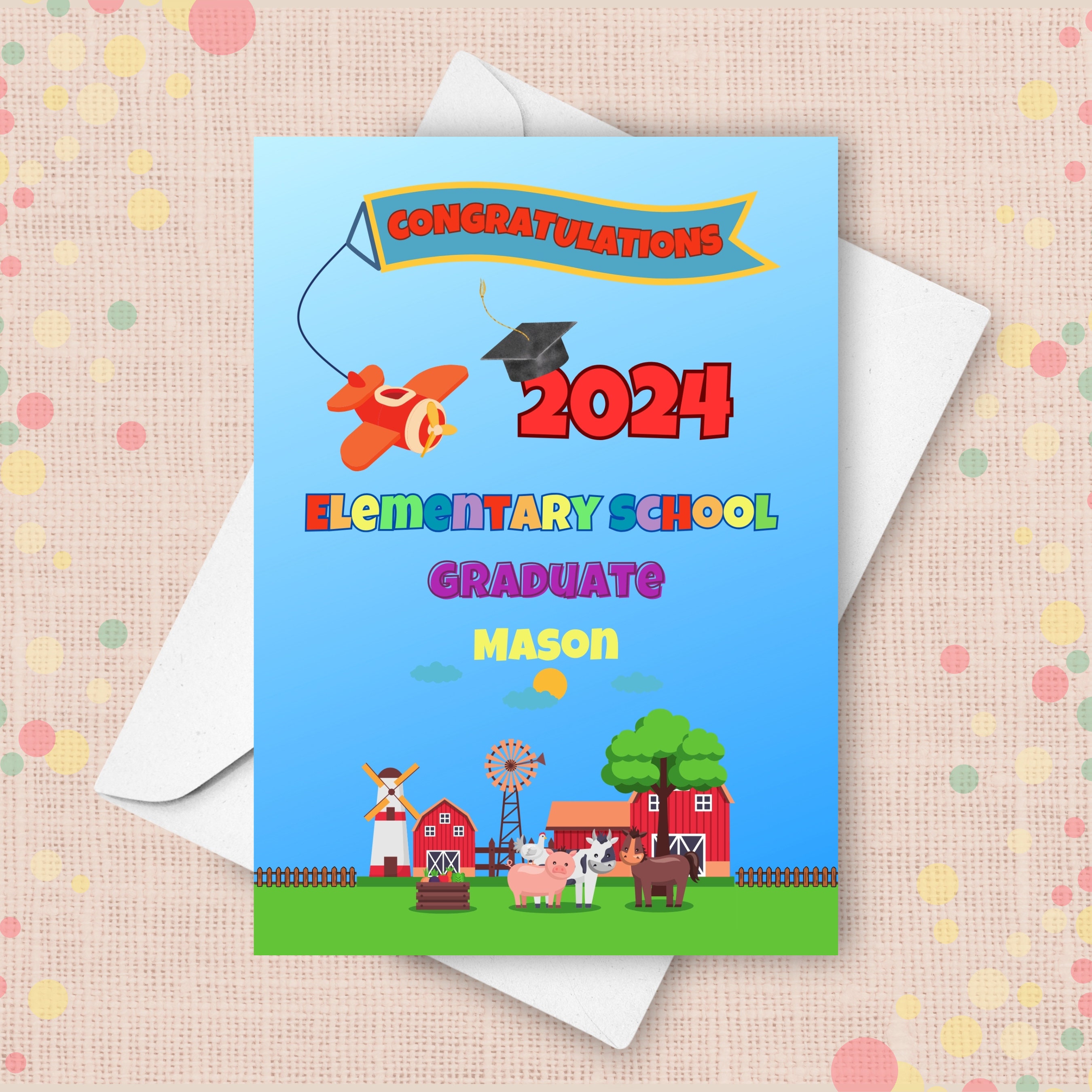 Elementary School Graduation Card, 2024 Personalized Congratulations ...