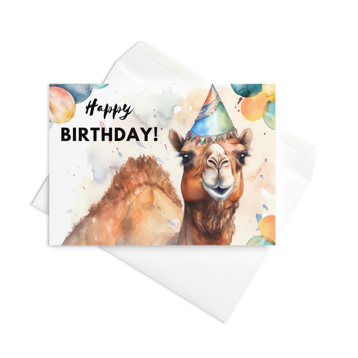 Camel Birthday Card With Party Hat Happy Birthday Camel - Etsy