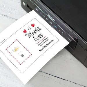 Printable 6 Month Anniversary Card, Instant Download, Print at Home ...