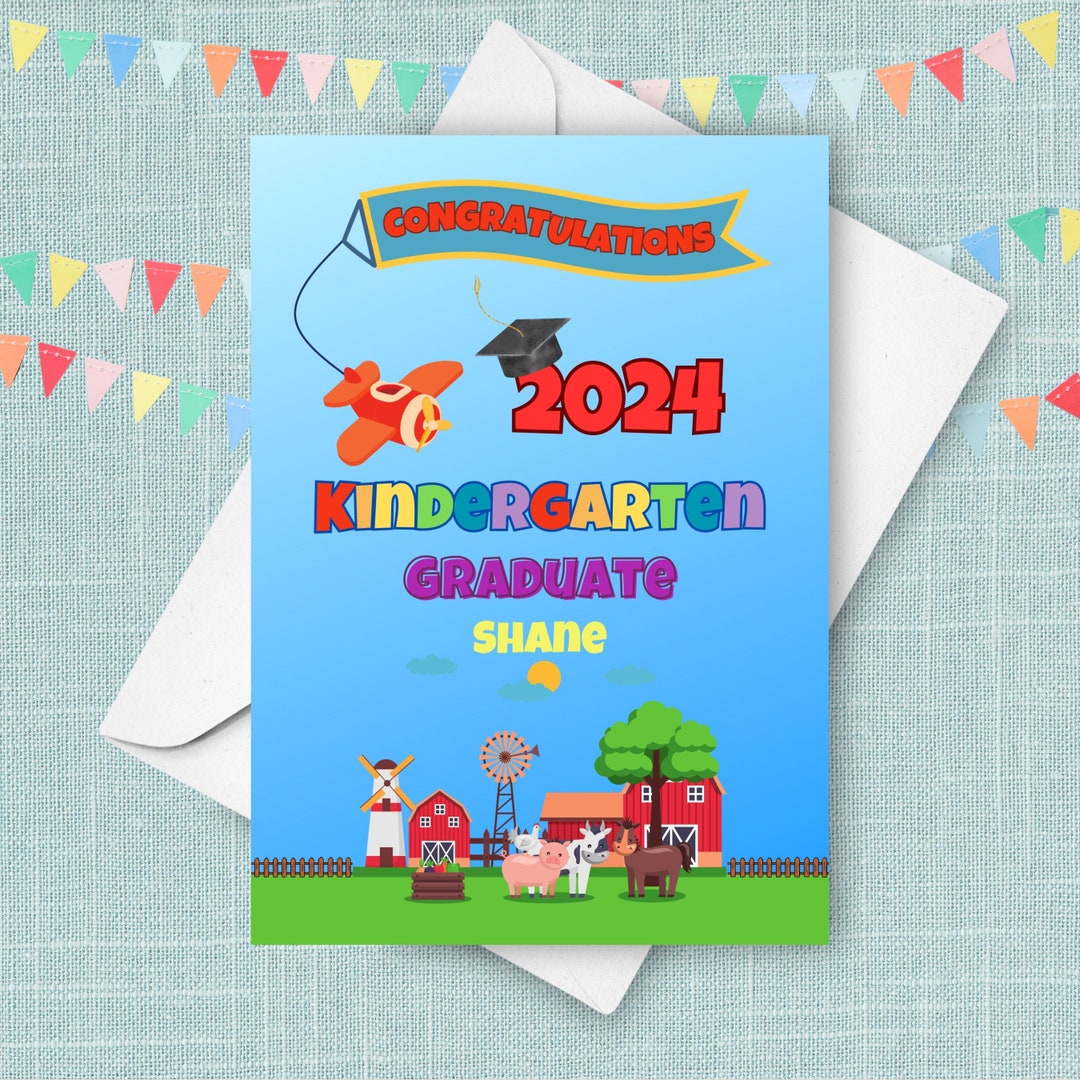 Kindergarten Graduation Card, 2024 Personalized Congratulations Card ...