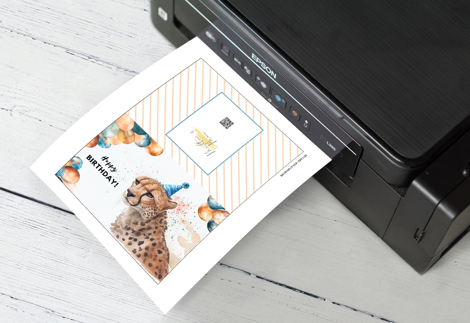 Printable Cheetah Birthday Card, Instant Download, Print at Home Card ...