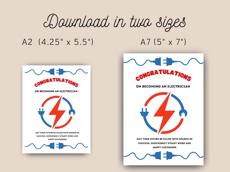 Printable Electrician Graduation Card, Instant Download, Print at Home ...