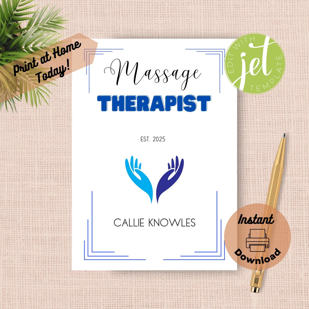Printable Personalized Massage Therapist Graduation Card, Print at Home ...
