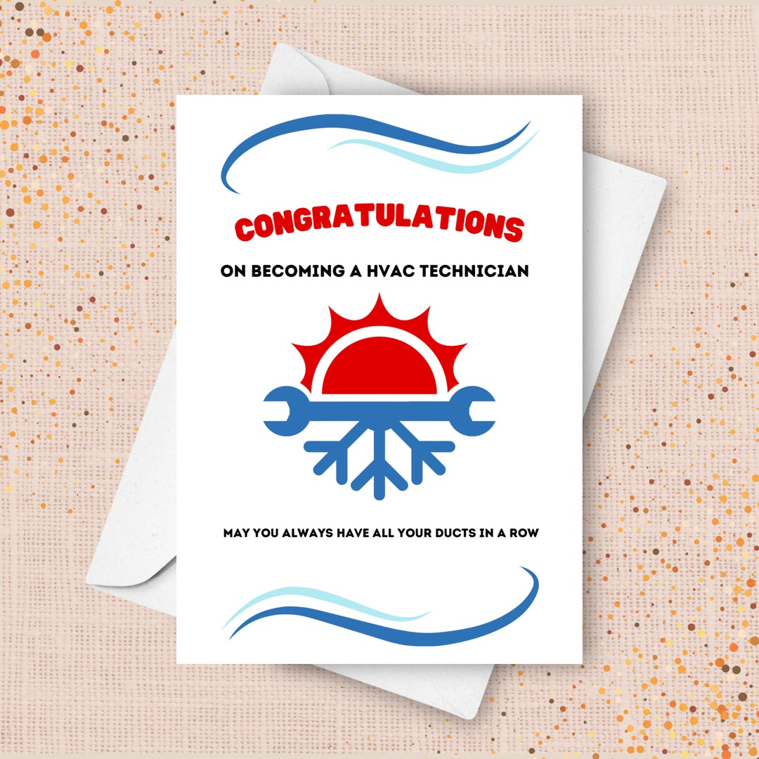 Hvac Technician Graduation Card, Congratulations on Becoming A Hvac ...