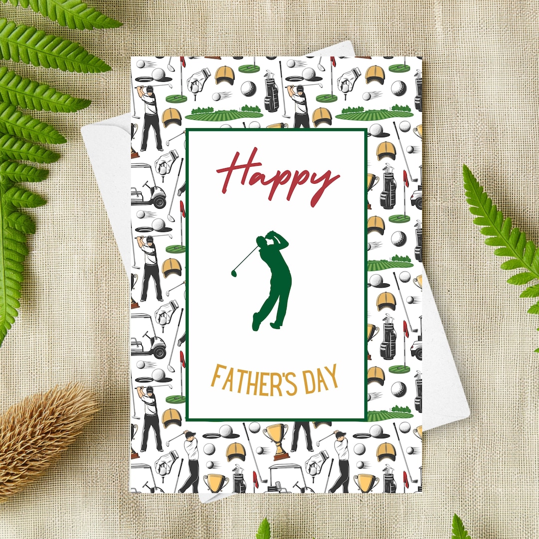 Golf Fathers Day Card, Golf Lover Card for Dad, Father's Day Sports ...