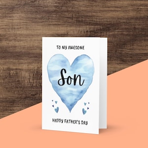 Father’s Day Card for Son, Happy Fathers Day Greeting Card From Mother ...
