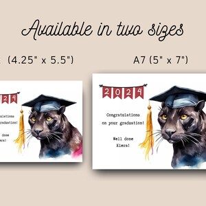 Panther Graduation Card Graduation 2024 Custom Card - Etsy