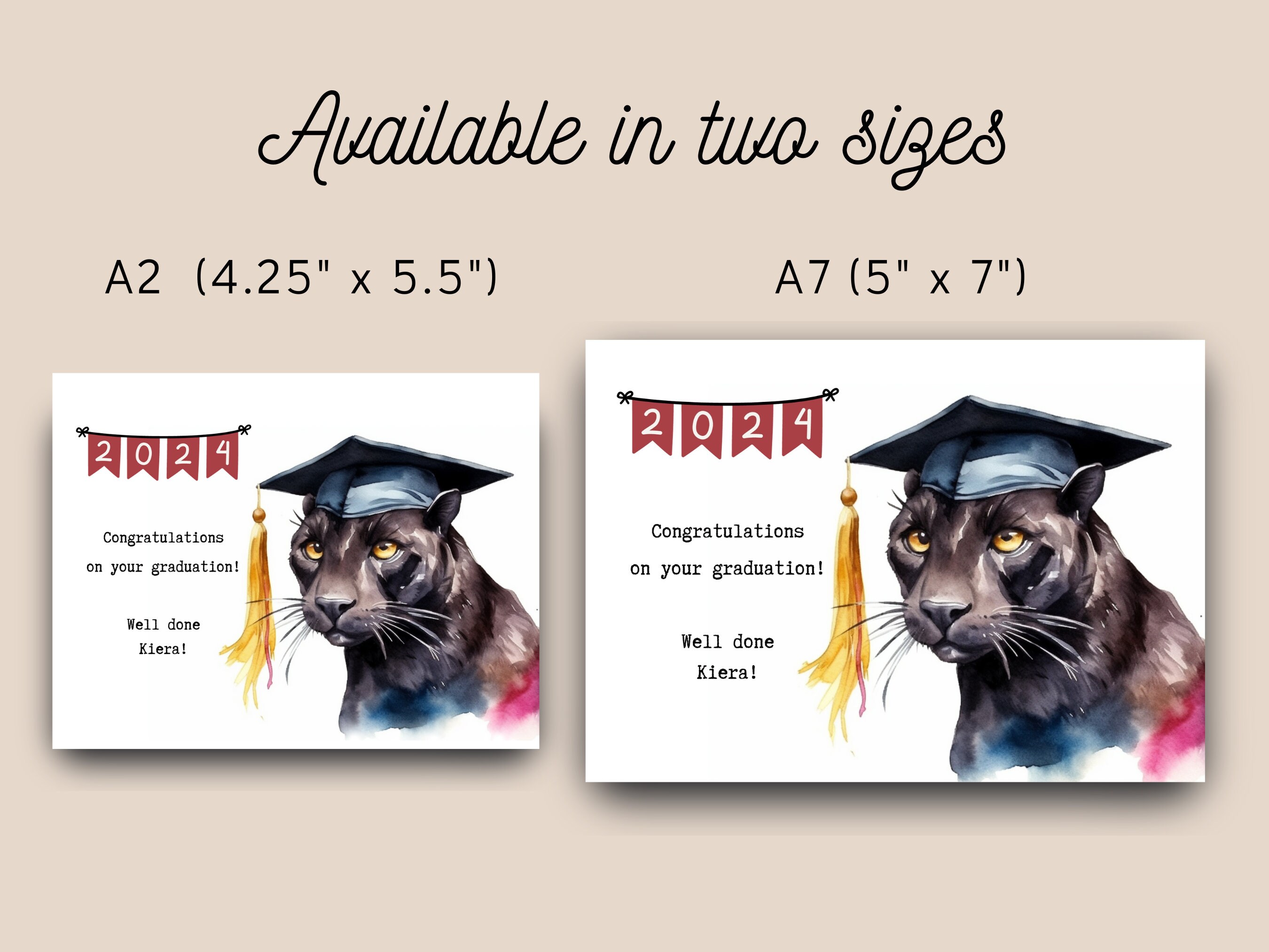 Panther Graduation Card Graduation 2024 Custom Card - Etsy