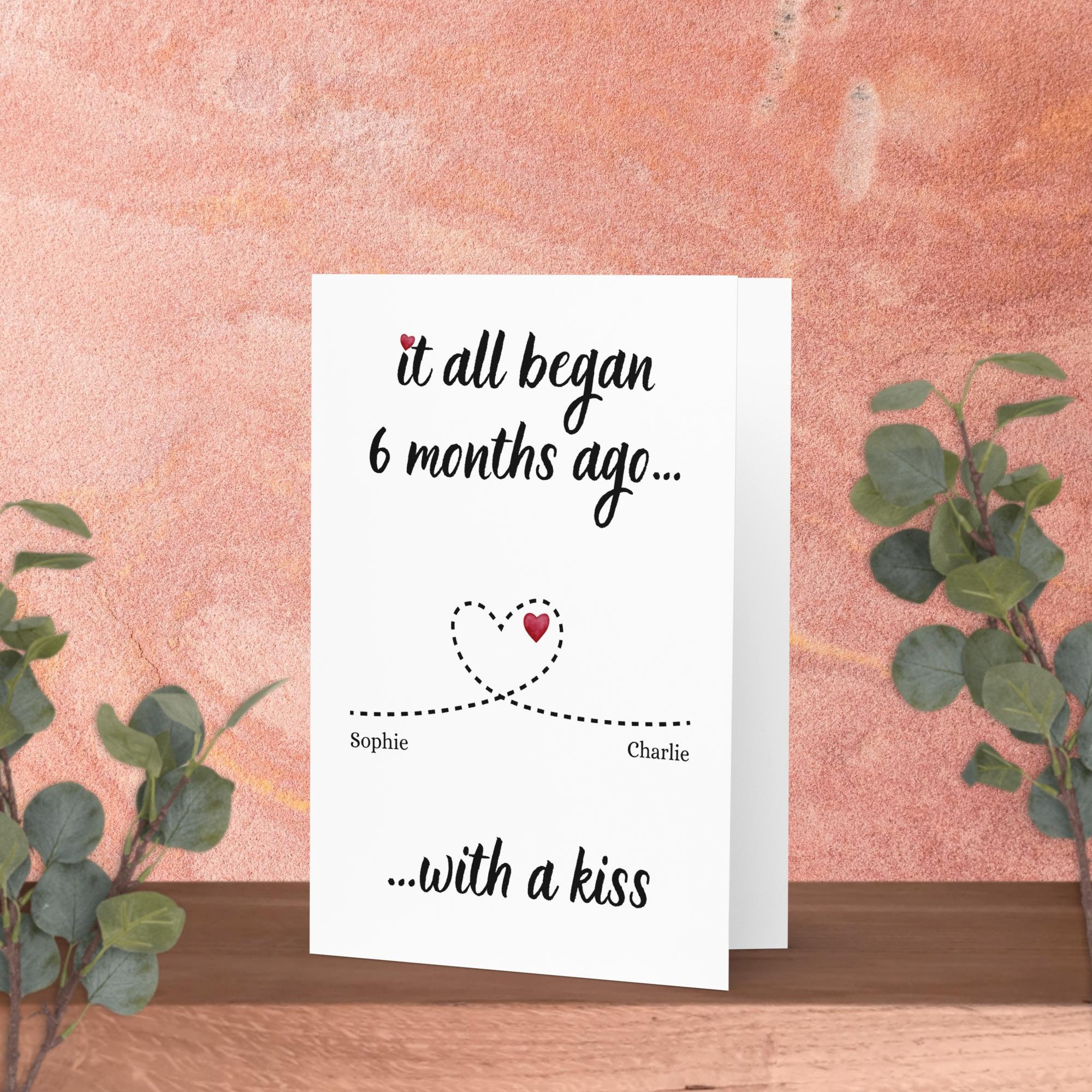 Personalized 6 Month Anniversary Card, It All Began Your Customized ...