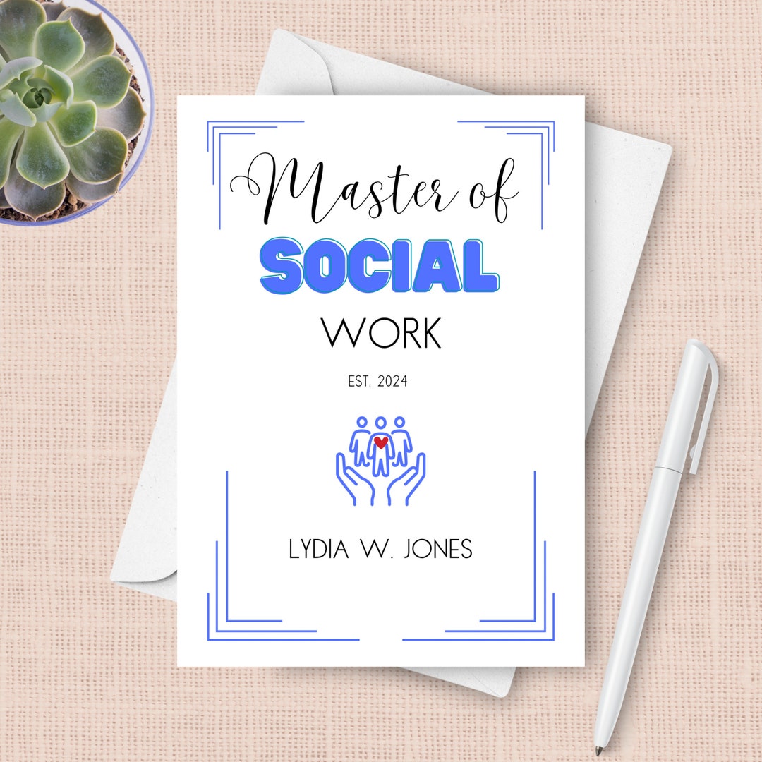 MSW Graduation Card, 2024 Personalized Congratulations Card for Master ...