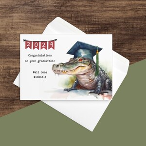 Alligator Graduation Card, Graduation 2025 Custom Card Personalized ...