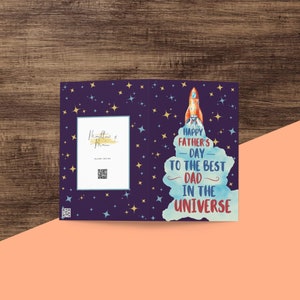 Printable Rocket Ship Father's Day Card, Instant Download, Print at ...