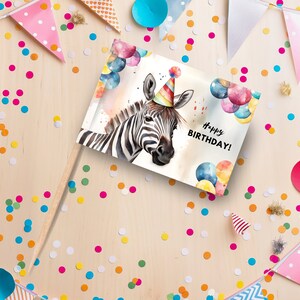 Printable Zebra Birthday Cupcake Topper, Instant Download Print at Home ...