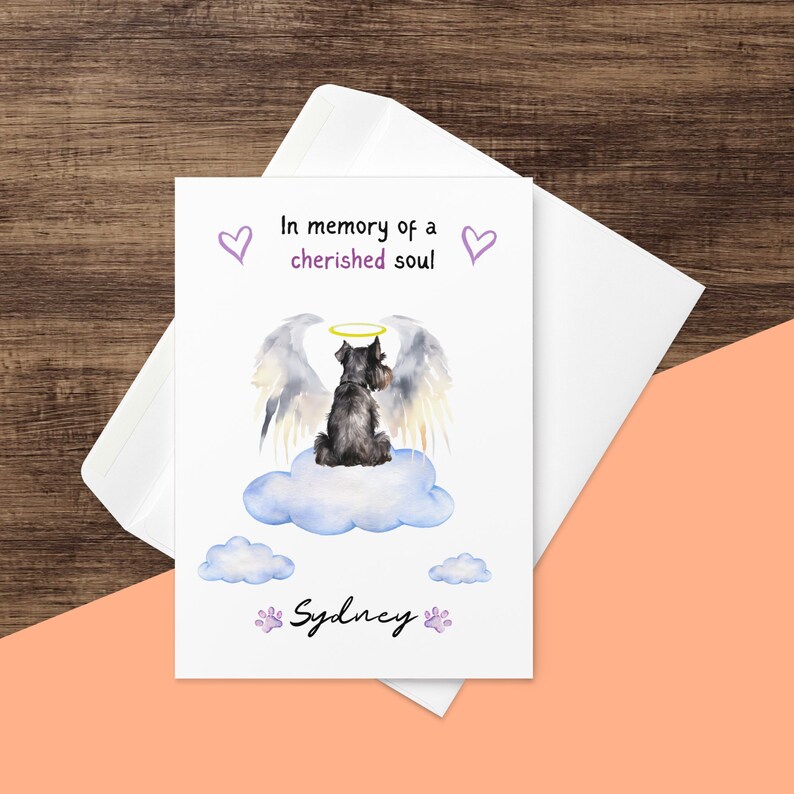 Dog Sympathy Card, Personalized With Name, Loss of Pet Dog, Angel ...