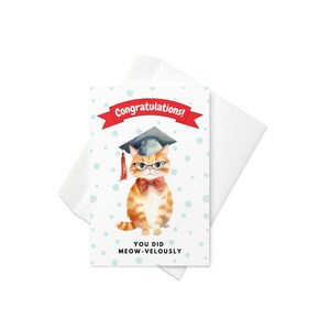 Cat Graduation Card, Funny Kindergarten Graduation Card, Elementary ...