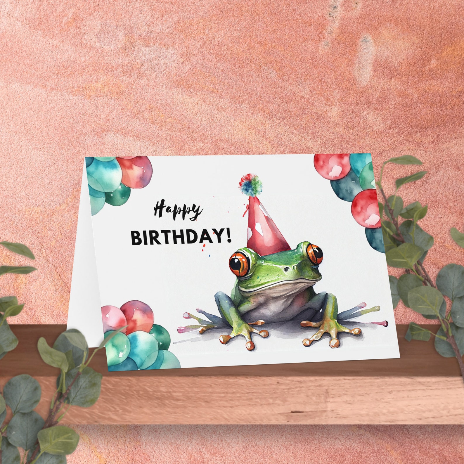 Printable Tree Frog Birthday Card, Instant Digital Download Print at ...