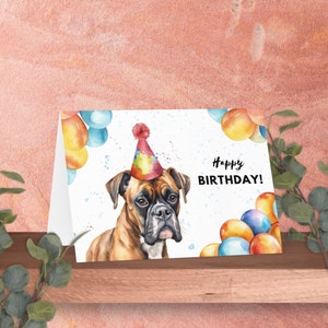 Printable Boxer Birthday Card, Instant Download, Print at Home Card ...