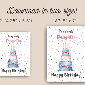 Printable Birthday Card for Daughter, Instant Digital Download Print at ...