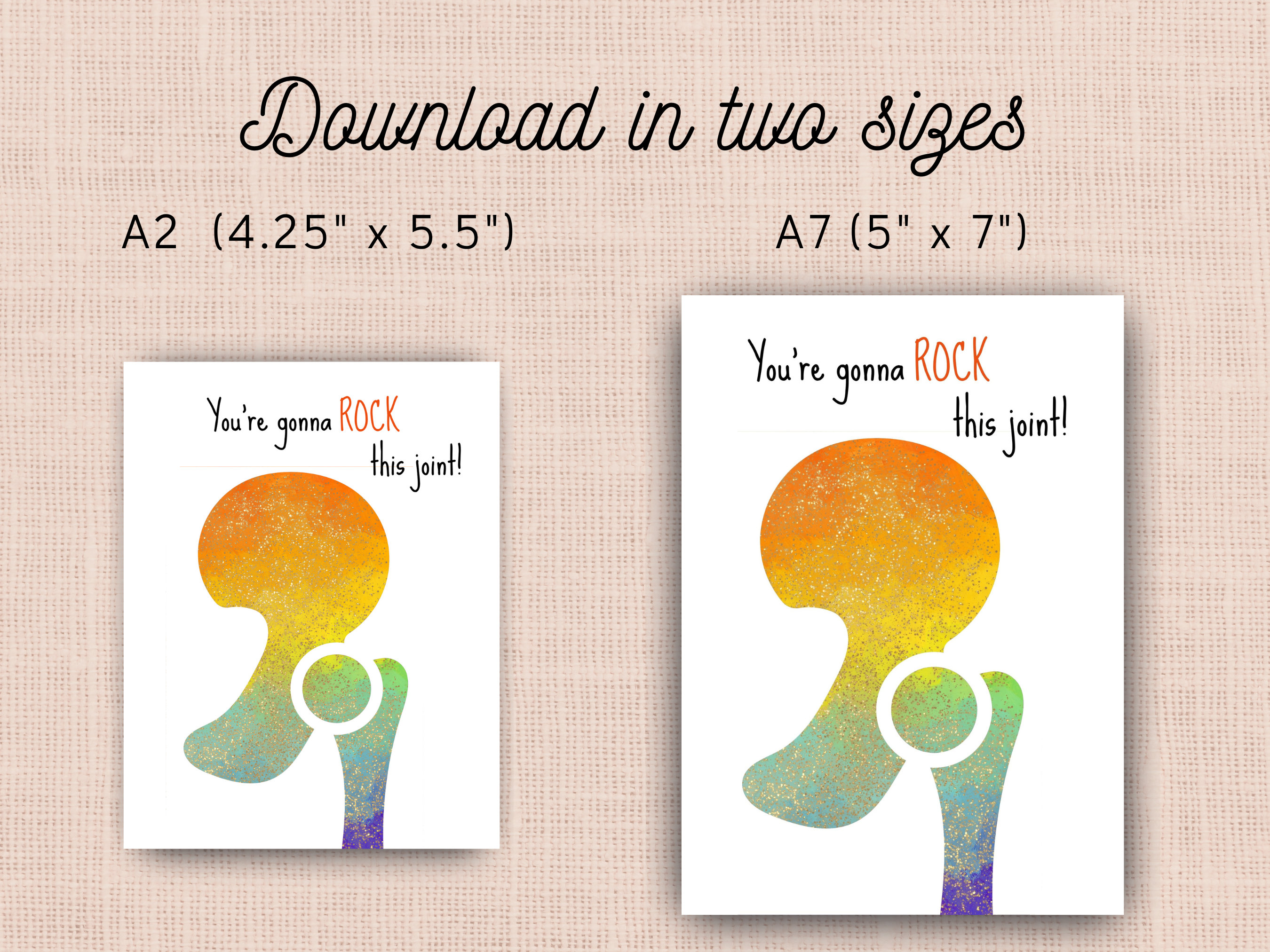 Printable Hip Surgery Card, Instant Download, Print at Home Card, Funny ...