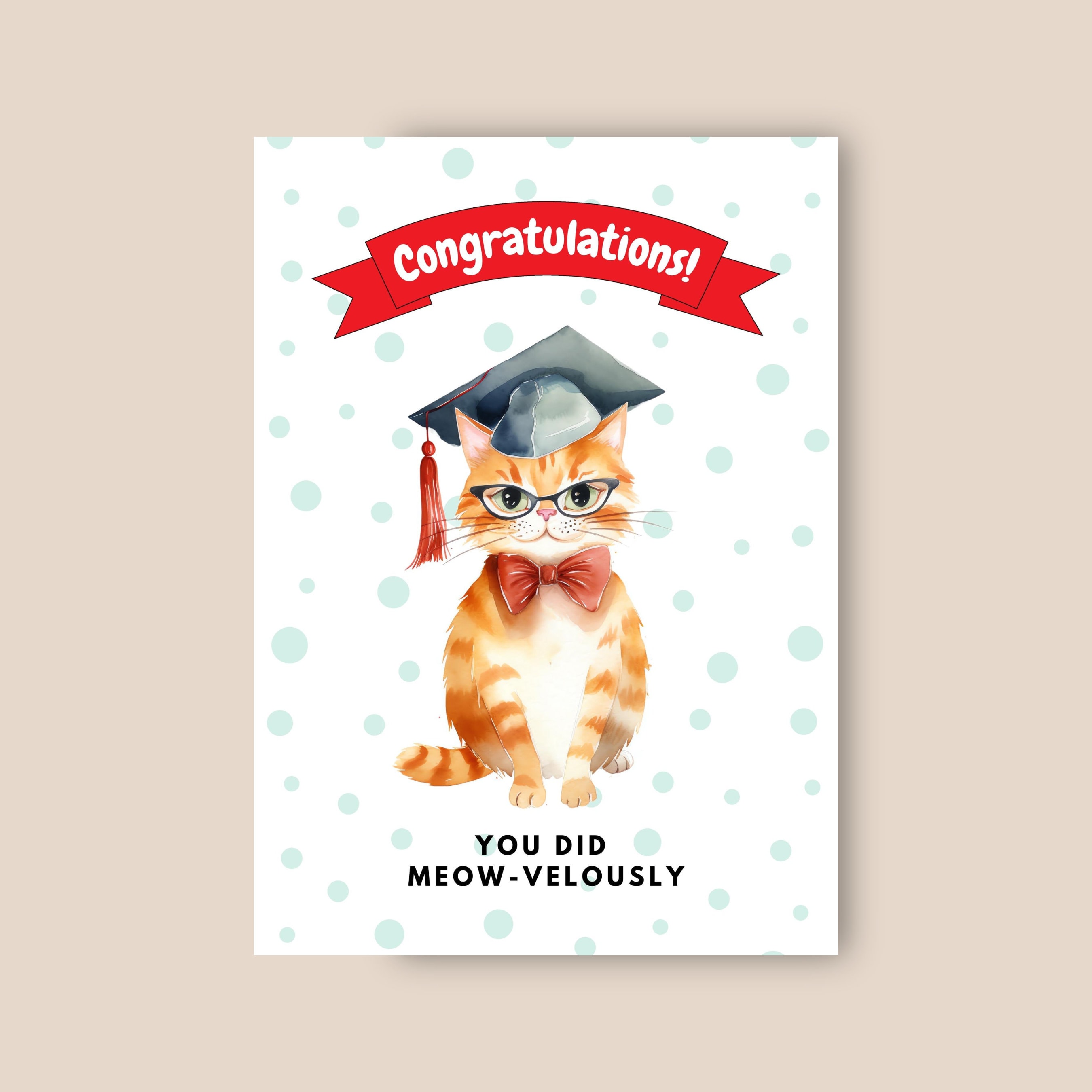 Cat Graduation Card Funny Kindergarten Graduation Card - Etsy