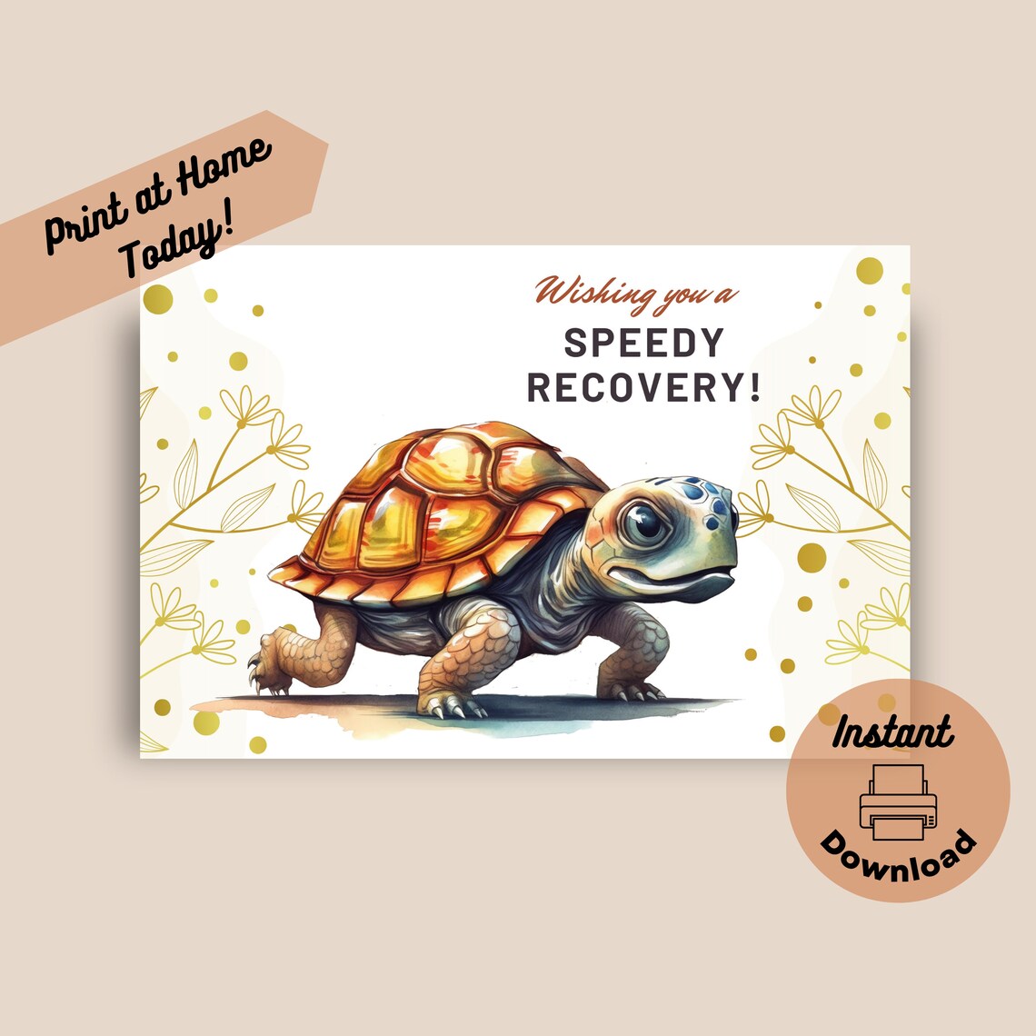 Printable Surgery Recovery Card, Instant Digital Download Print at Home ...