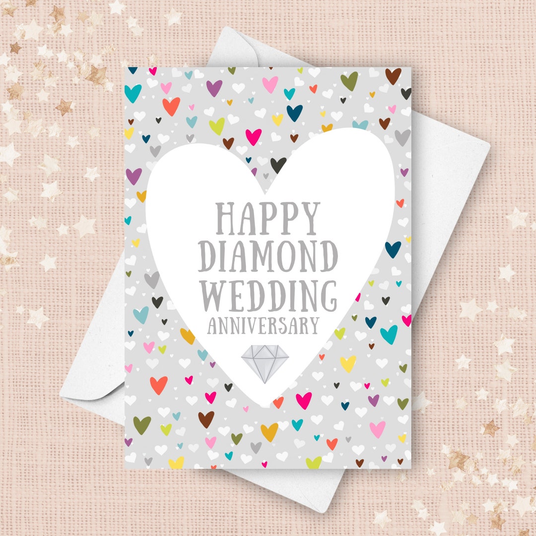 Diamond 60th Wedding Anniversary Card, Sixty Years Married ...