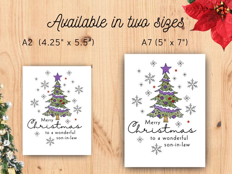 Printable Son-in-law Christmas Card, Instant Digital Download Print at ...