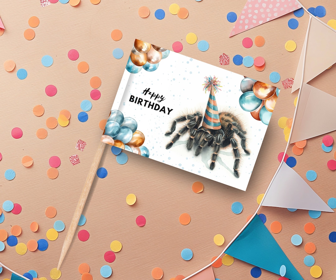 Printable Tarantula Birthday Cupcake Topper, Instant Download Print at ...