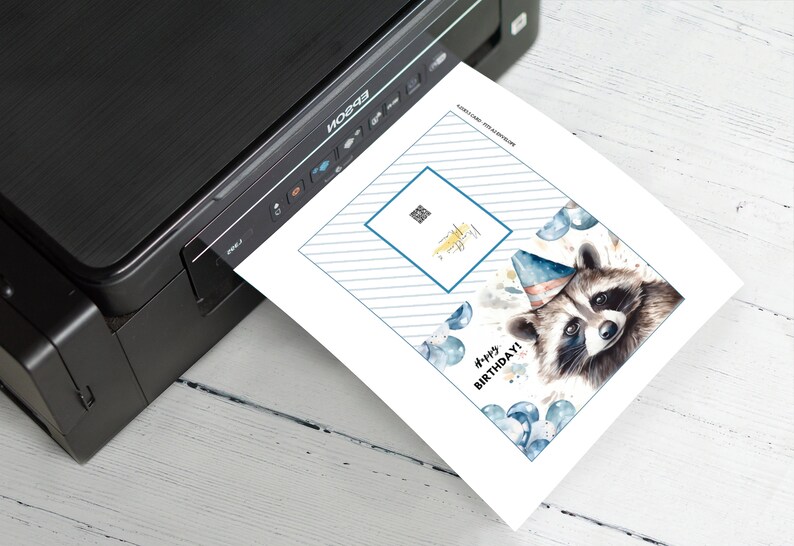 Printable Raccoon Birthday Card Instant Digital Download - Etsy