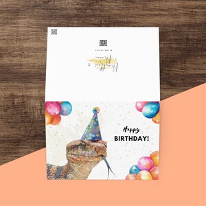 Rattlesnake Birthday Card, Happy Birthday Party Hat and Balloons ...