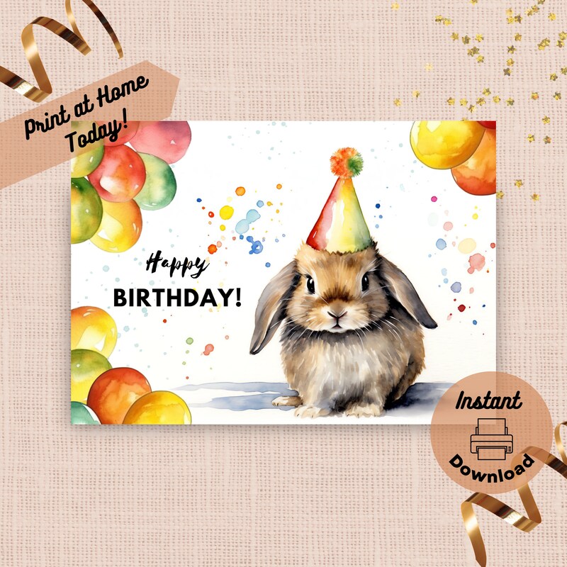 Bunny Portrait Printable - Etsy