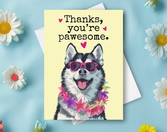 Funny Poodle Thank You Card, Pet Dog Thanks Humorous Pun Greeting ...