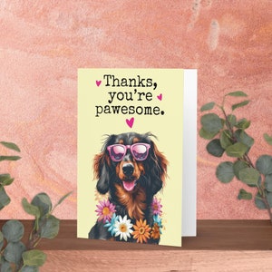 Printable Dachshund Funny Thank You Card, Instant Download Print at ...