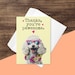 Funny Poodle Thank You Card, Pet Dog Thanks Humorous Pun Greeting ...