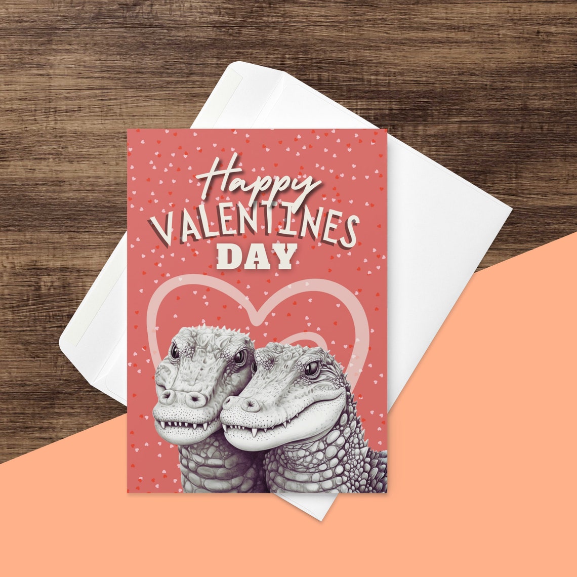 Alligator Valentine Card, Happy Valentine's Day, Valentines Day Card ...