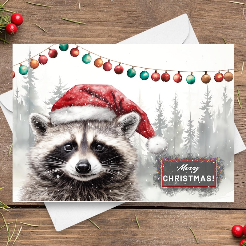 Raccoon Christmas - Etsy