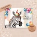 Printable Zebra Birthday Card, Instant Download, Print at Home Card ...