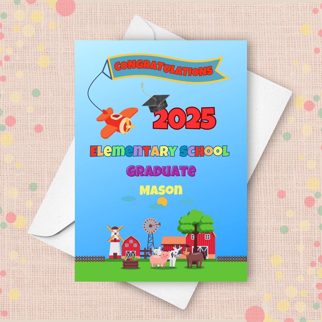 Elementary School Graduation Card, 2025 Personalized Congratulations ...