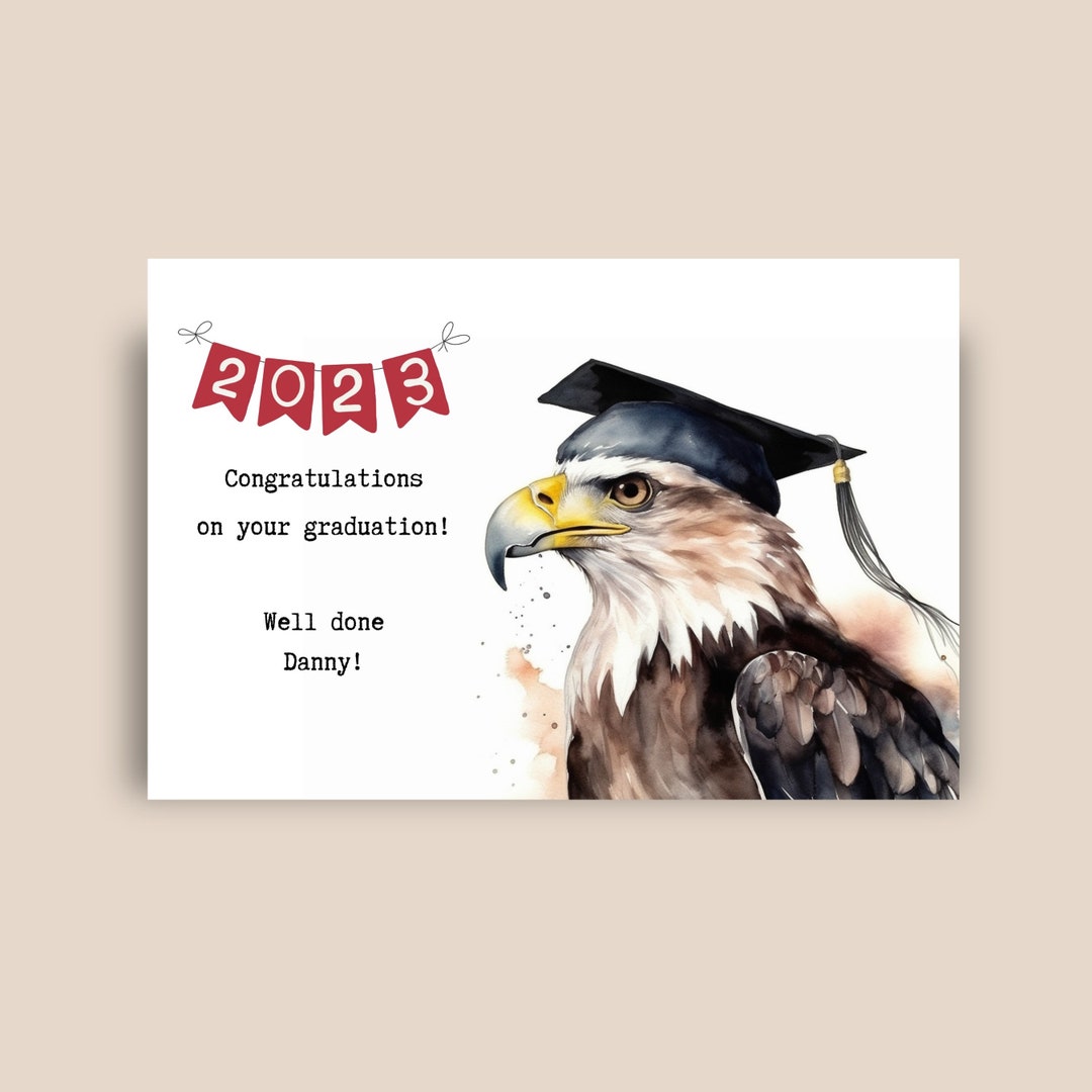 Bald Eagle Graduation Card Graduation 2023 Custom Card - Etsy