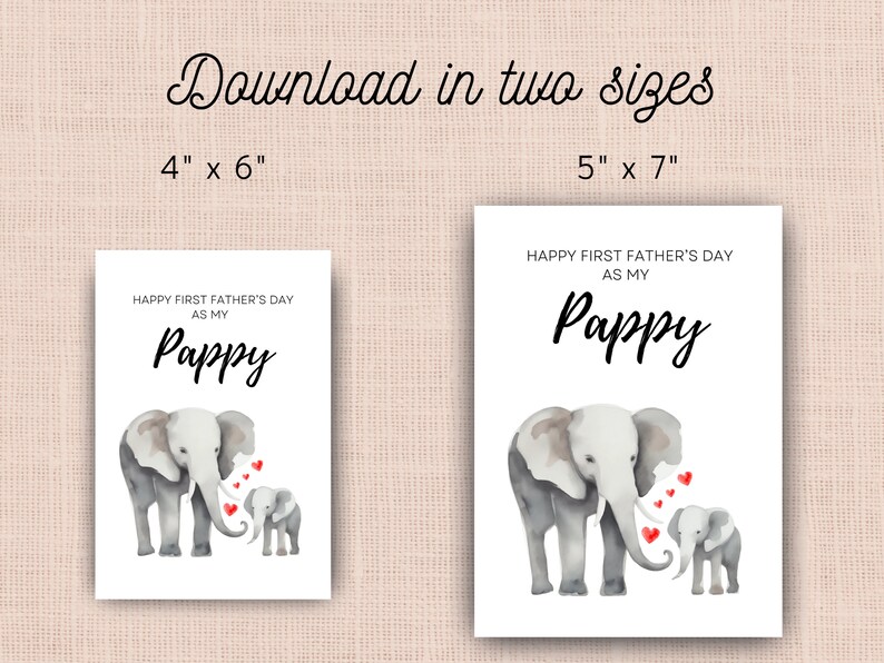 Printable Pappy First Father’s Day Card Instant Download, Print at Home ...