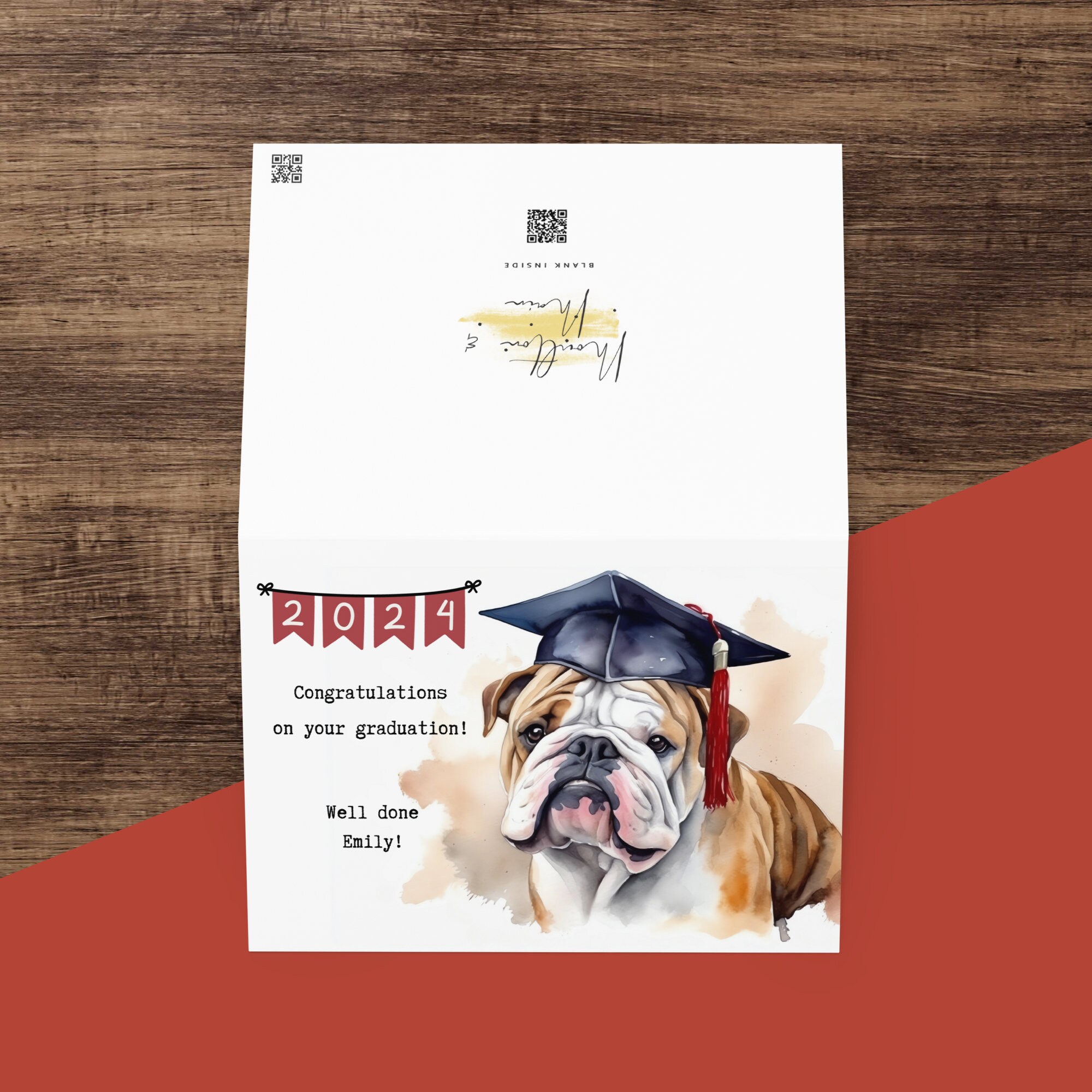 Bulldog Graduation Card, Graduation 2024 Custom Card Personalized, High ...