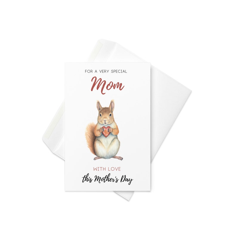 Squirrel Mother's Day Card Cute Squirrel Greeting Card - Etsy
