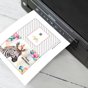 Printable Zebra Birthday Card, Instant Download, Print at Home Card ...
